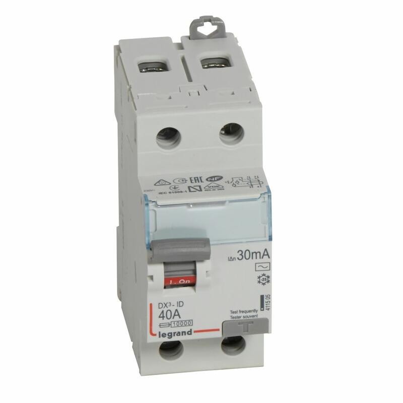 Interrupteur différentiel tétrapolaire 40A type AC 30mA - 4 modules ...